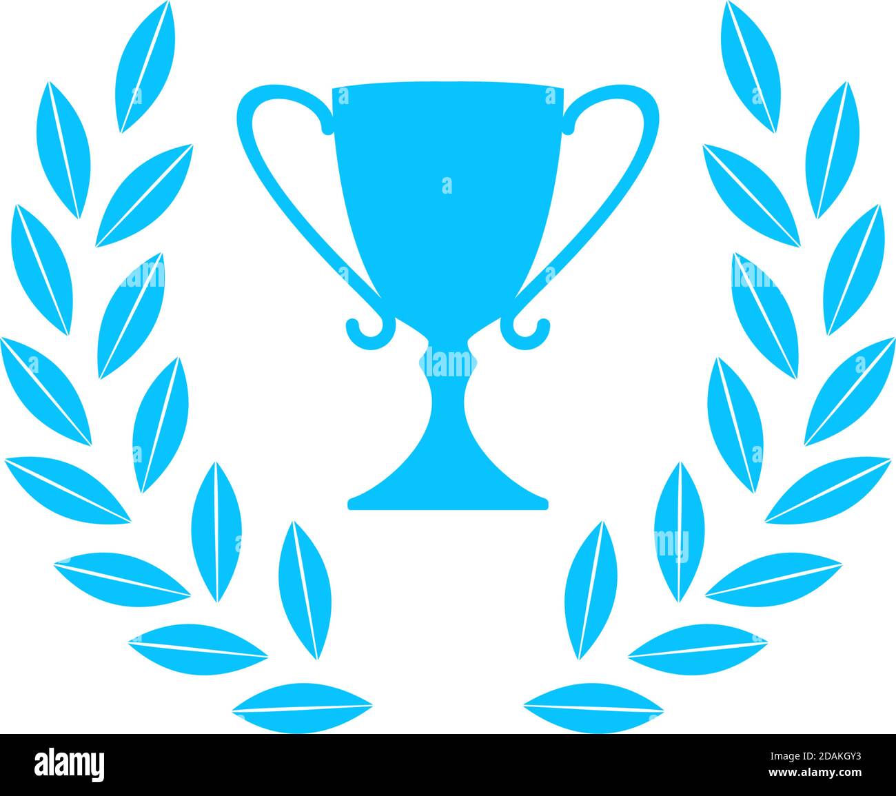 Trophy icon flat. Blue pictogram on white background. Vector ...