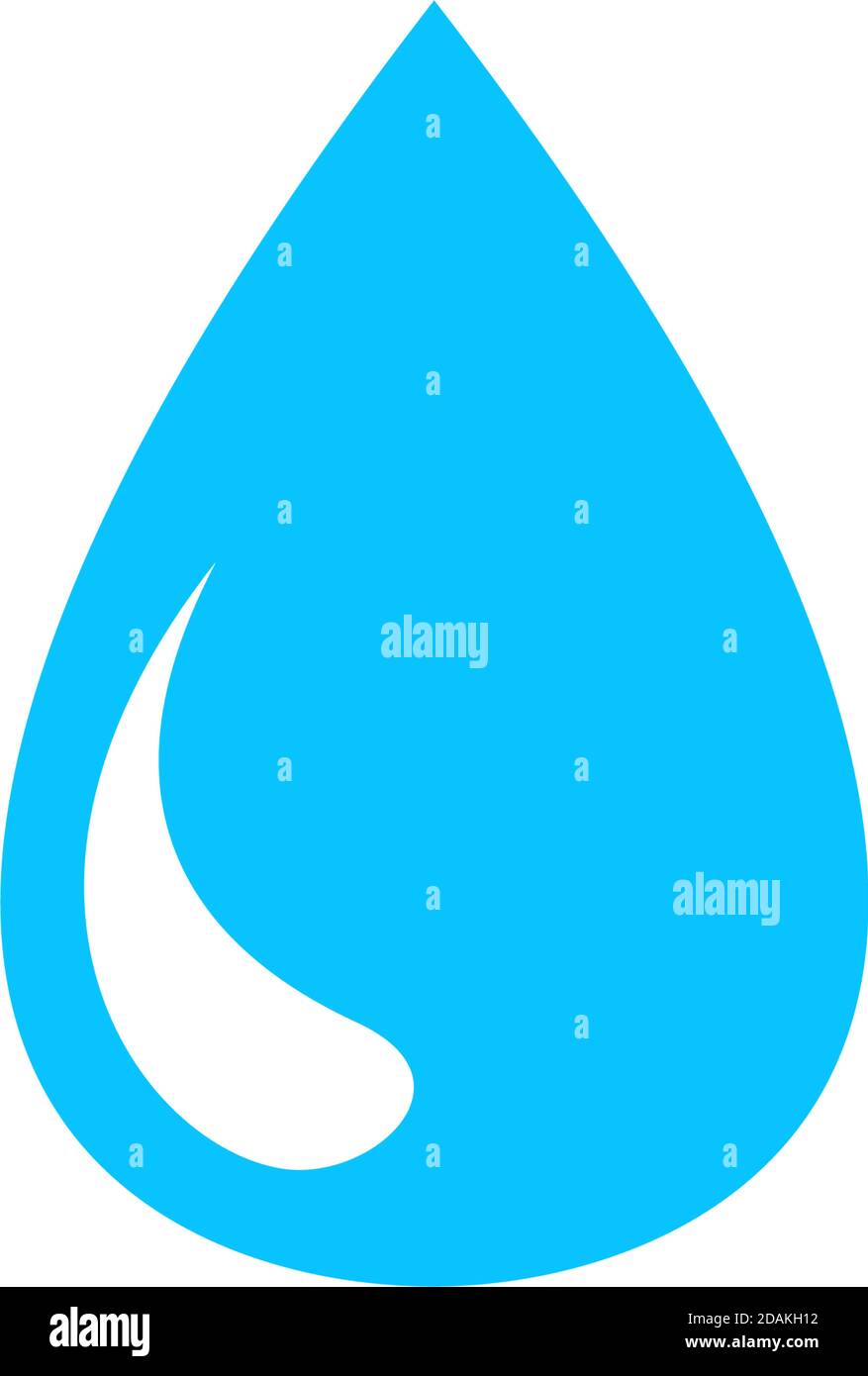 Drop icon flat. Blue pictogram on white background. Vector illustration ...