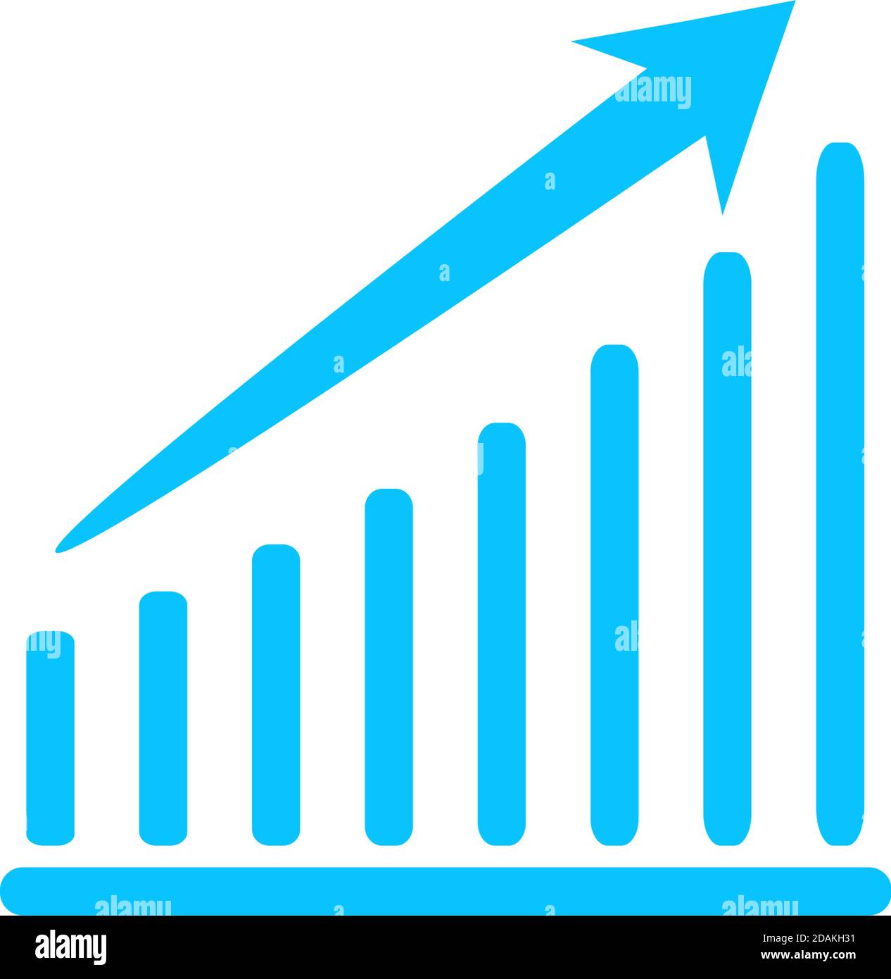 Graph icon flat. Blue pictogram on white background. Vector ...