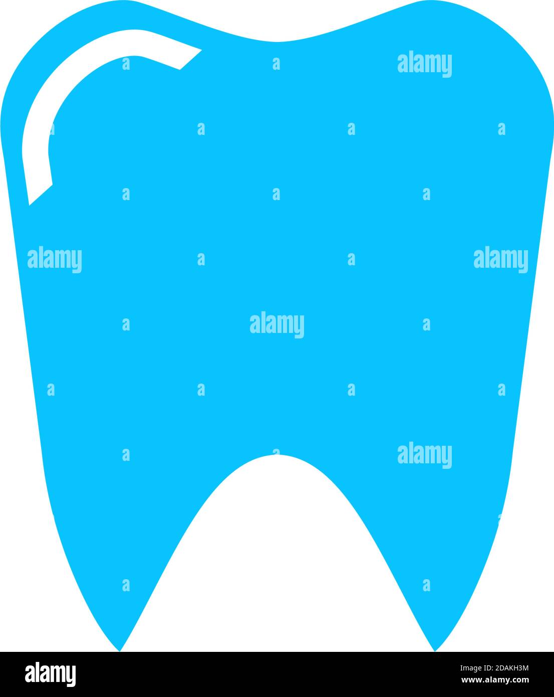 Teeth icon flat. Blue pictogram on white background. Vector ...