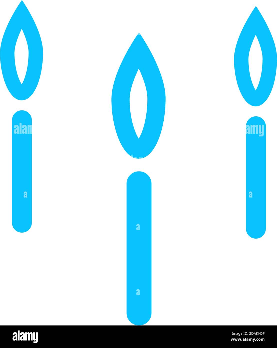 Candle icon flat. Blue pictogram on white background. Vector ...