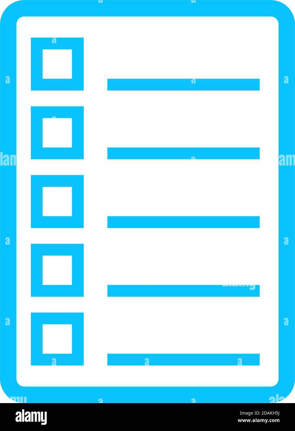 Check list icon flat. Blue pictogram on white background. Vector ...