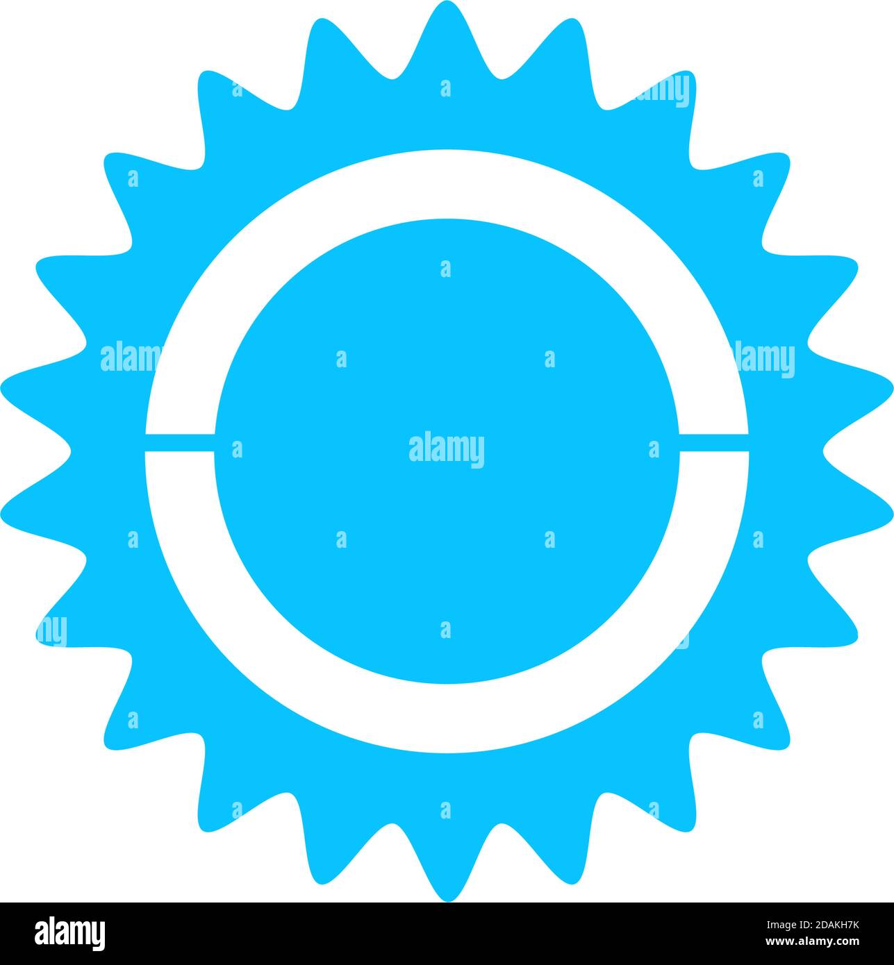 Bike chainring, chainwheel icon flat. Blue pictogram on white ...