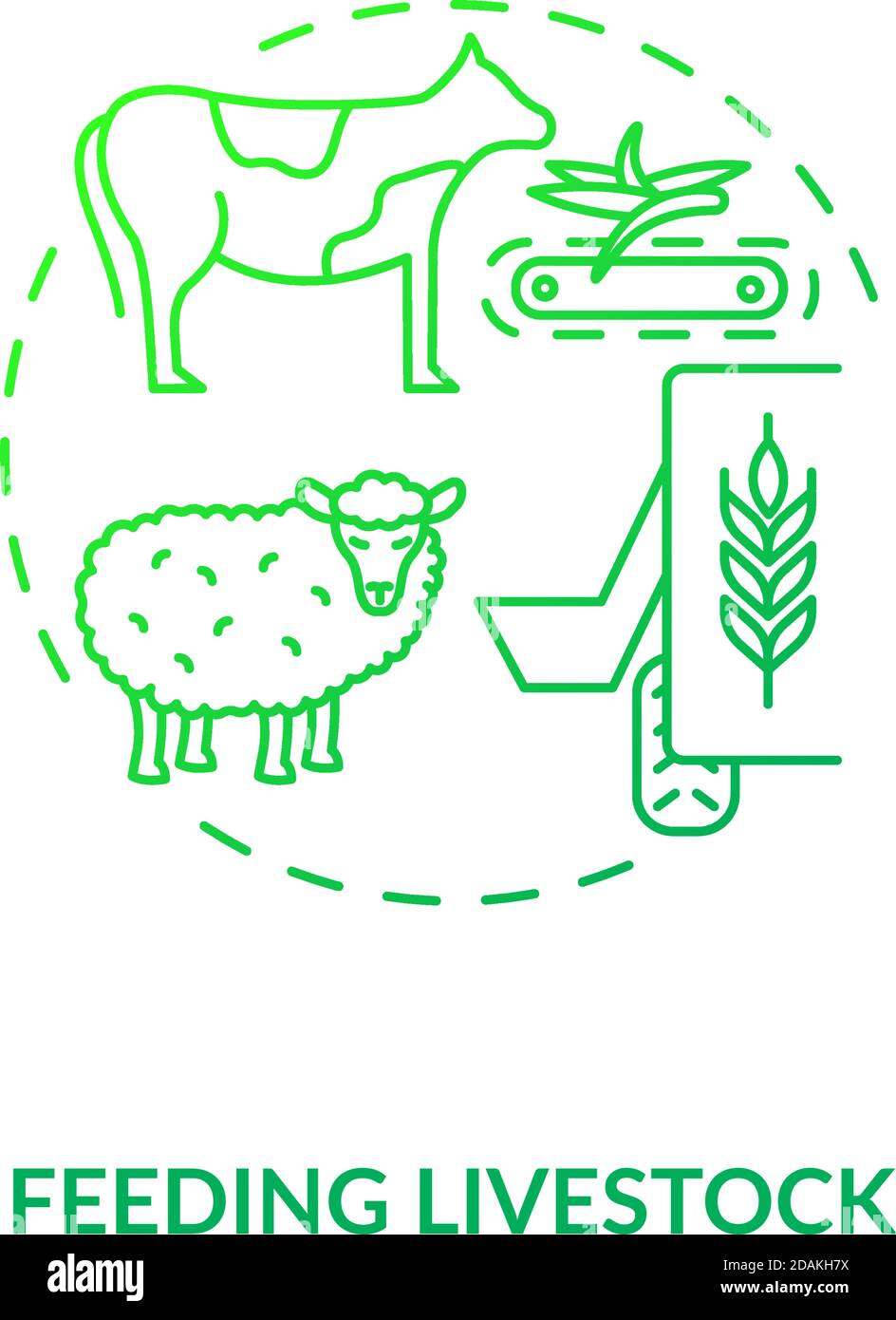 Field feeding cattle Stock Vector Images - Alamy