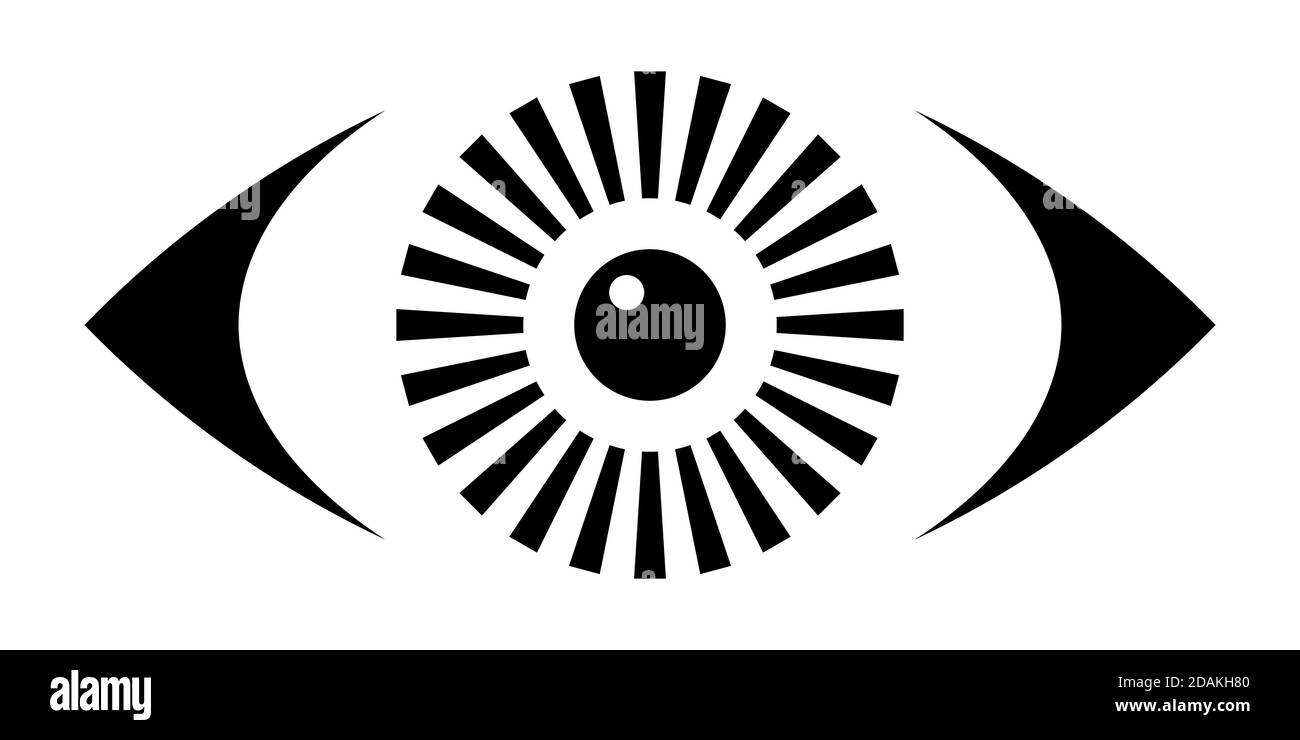 Eye icon, symbol, isolated on white background. Creative geometric eye ...