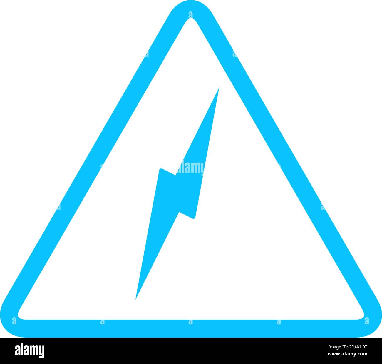 High voltage icon flat. Blue pictogram on white background. Vector ...