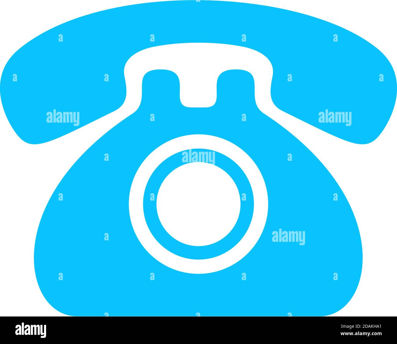 Old phone icon flat. Blue pictogram on white background. Vector ...