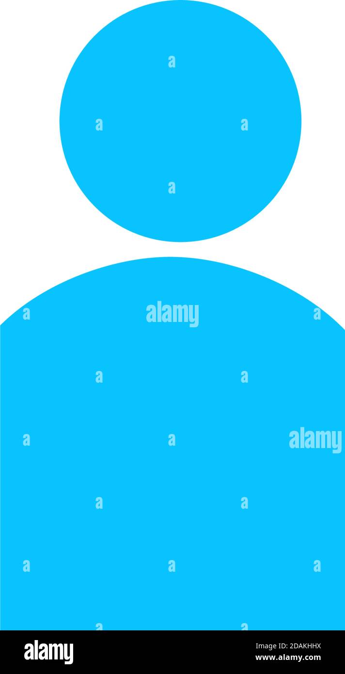 Human icon flat. Blue pictogram on white background. Vector ...