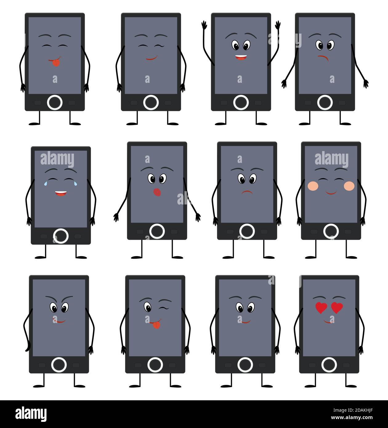 Ebook reader or digital tablet cartoon character isolated on white ...