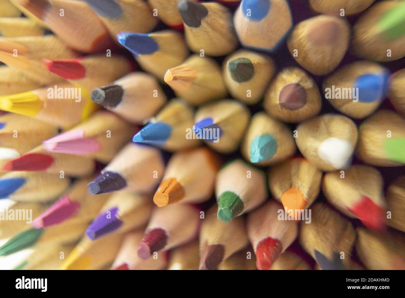 Closeup shot of colorful, sharp pencils in a bunch Stock Photo - Alamy