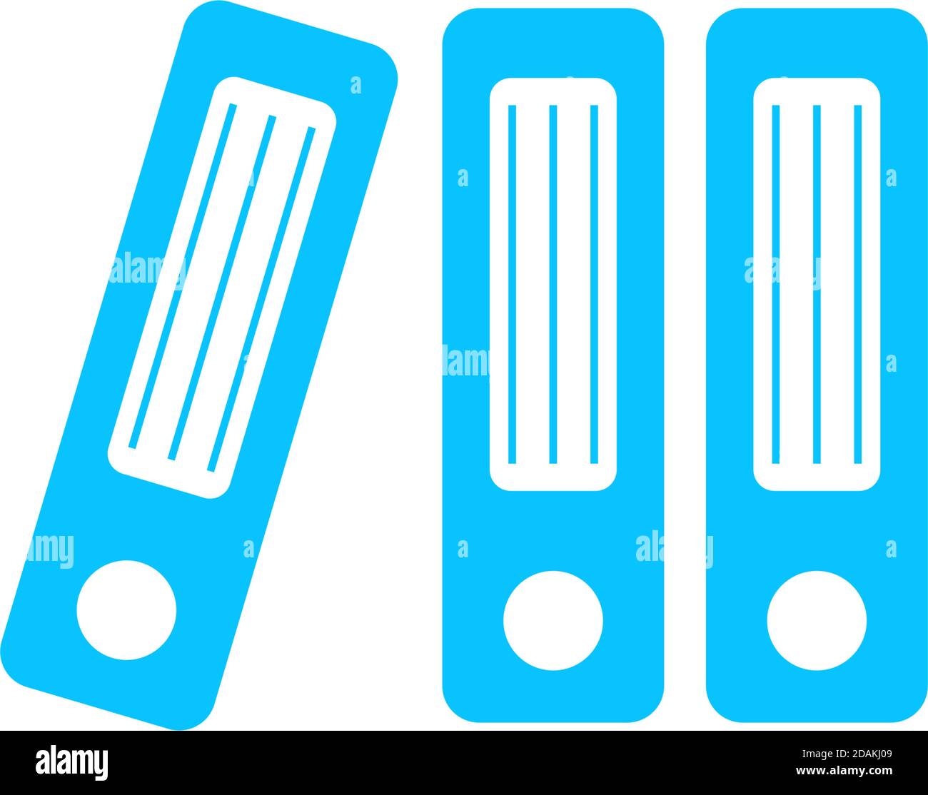Folders icon flat. Blue pictogram on white background. Vector ...
