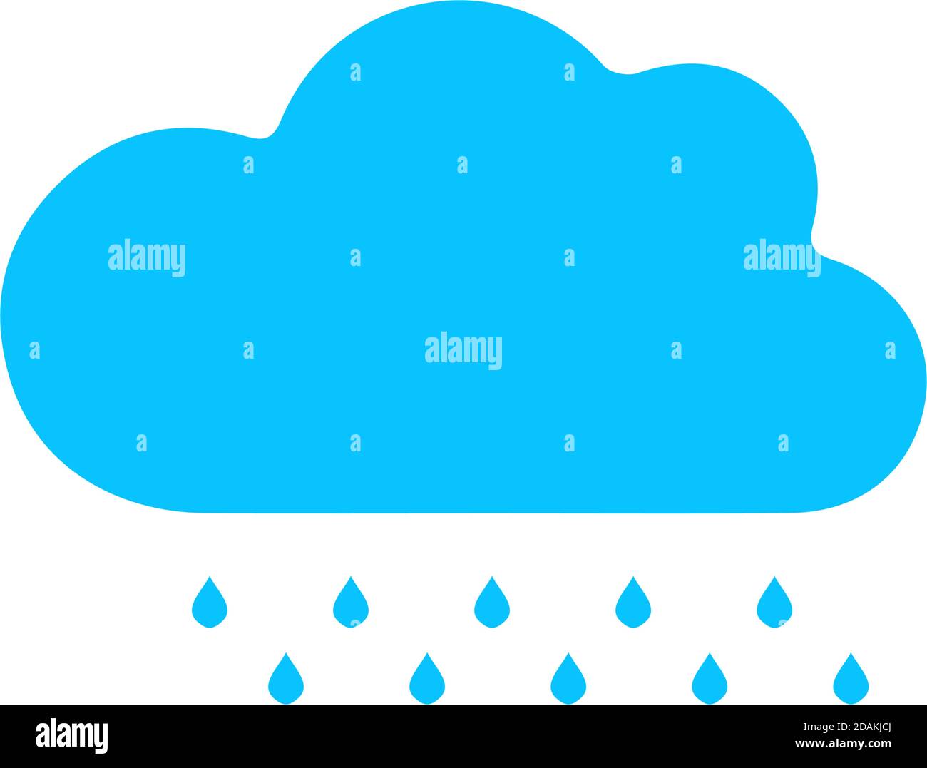 Rain icon flat. Blue pictogram on white background. Vector illustration ...