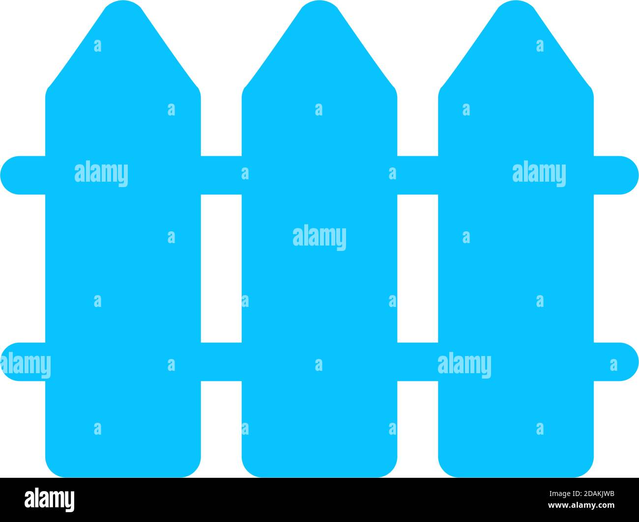 Fence icon flat. Blue pictogram on white background. Vector ...