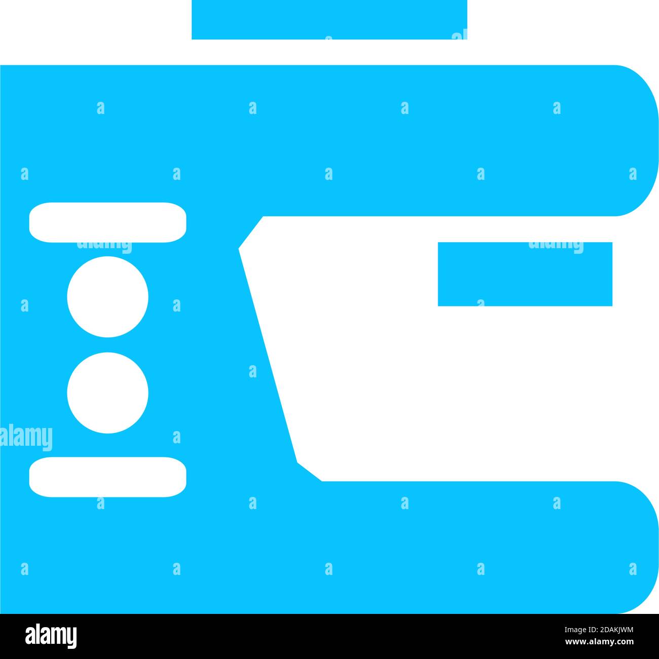 Sewing machine icon flat. Blue pictogram on white background. Vector ...