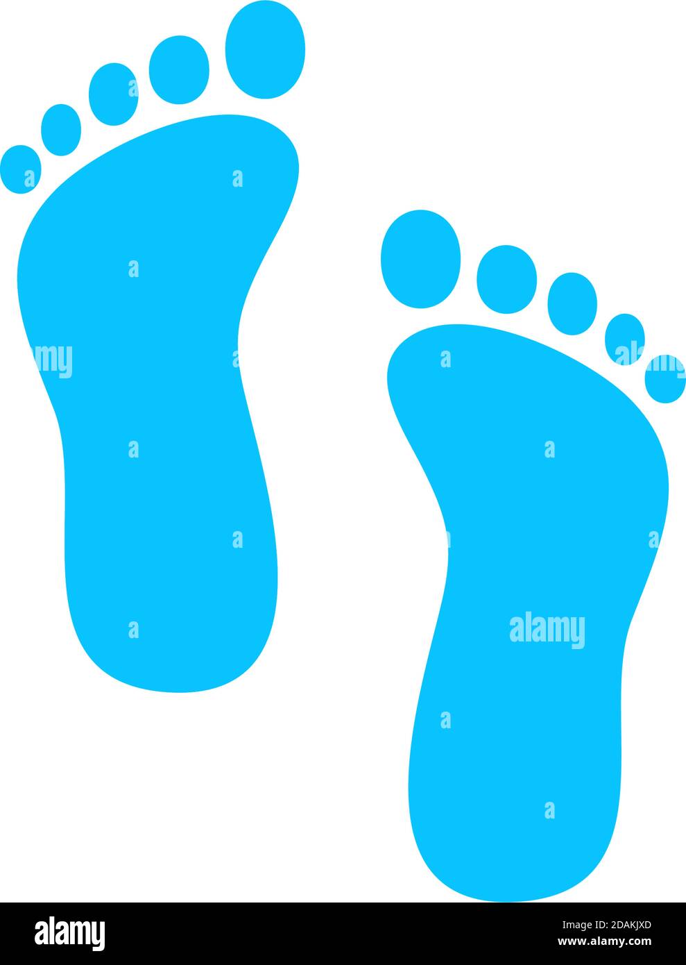 Footprint icon flat. Blue pictogram on white background. Vector ...