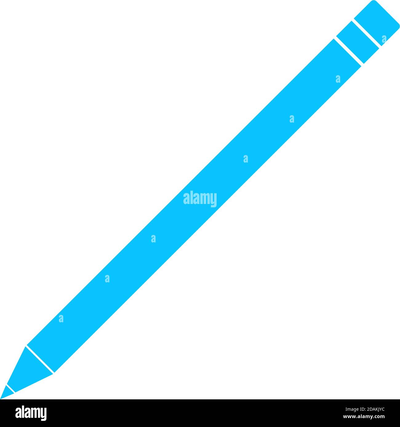 Pencil icon flat. Blue pictogram on white background. Vector ...