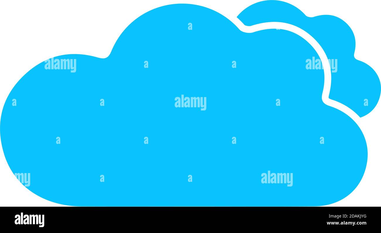 Clouds icon flat. Blue pictogram on white background. Vector ...