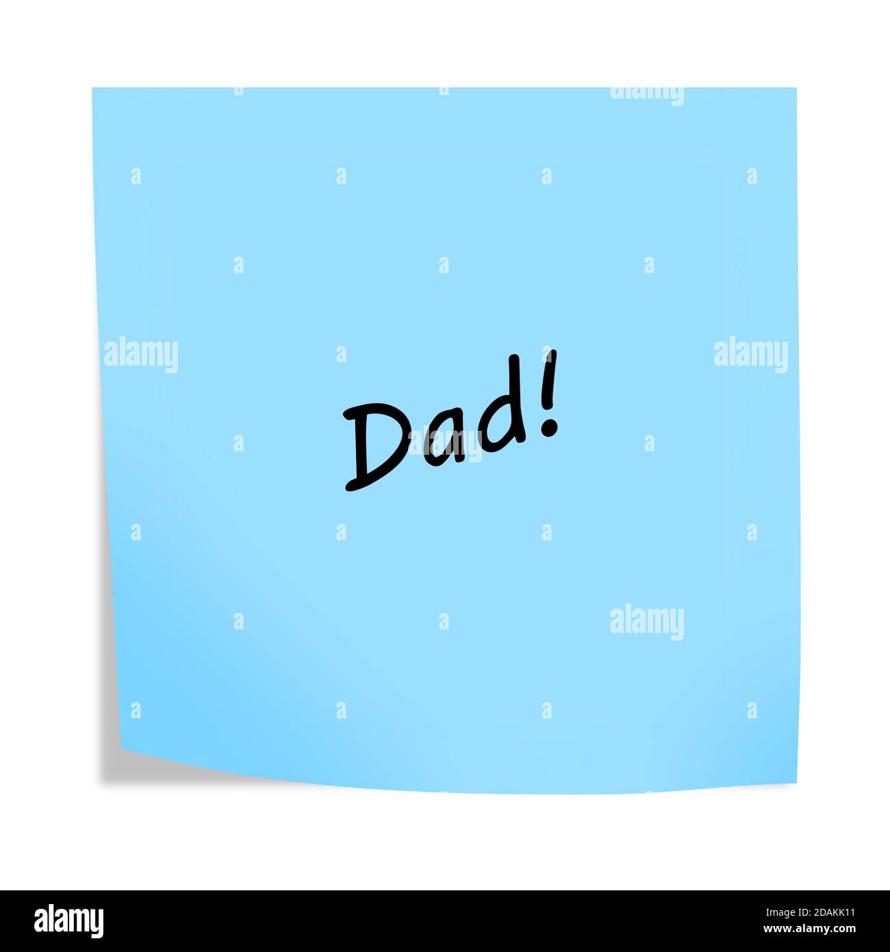 Dad 3d illustration post note reminder on white with clipping path ...