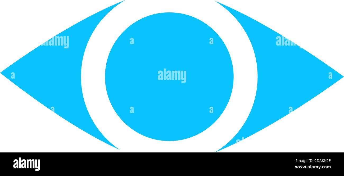 Eye icon flat. Blue pictogram on white background. Vector illustration ...
