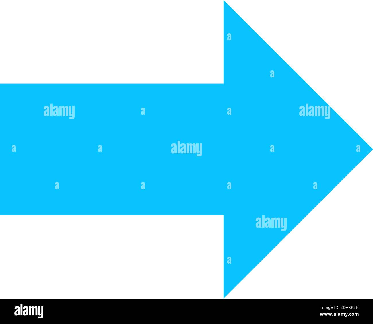 Arrow icon flat. Blue pictogram on white background. Vector ...