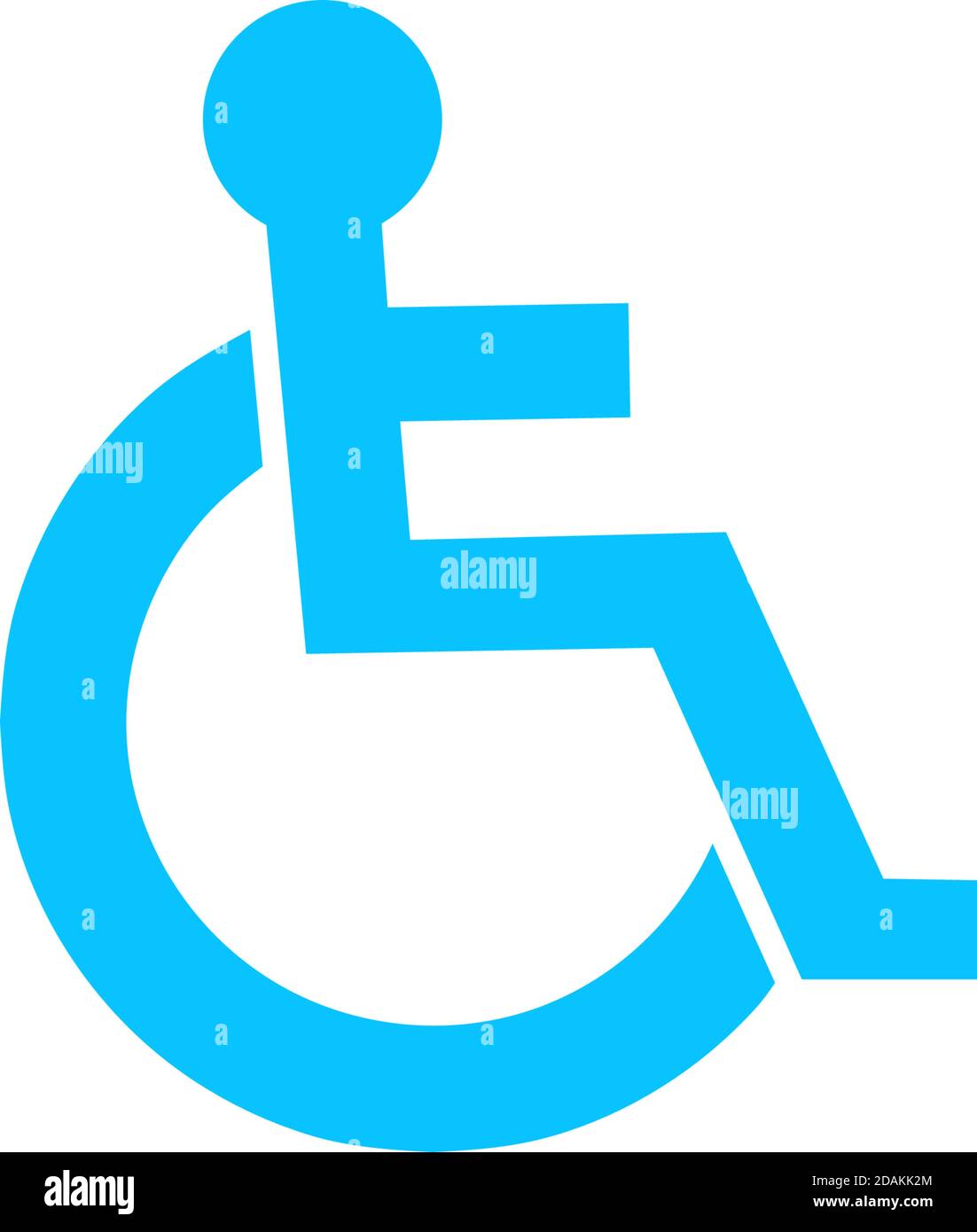 Disabled icon flat. Blue pictogram on white background. Vector ...