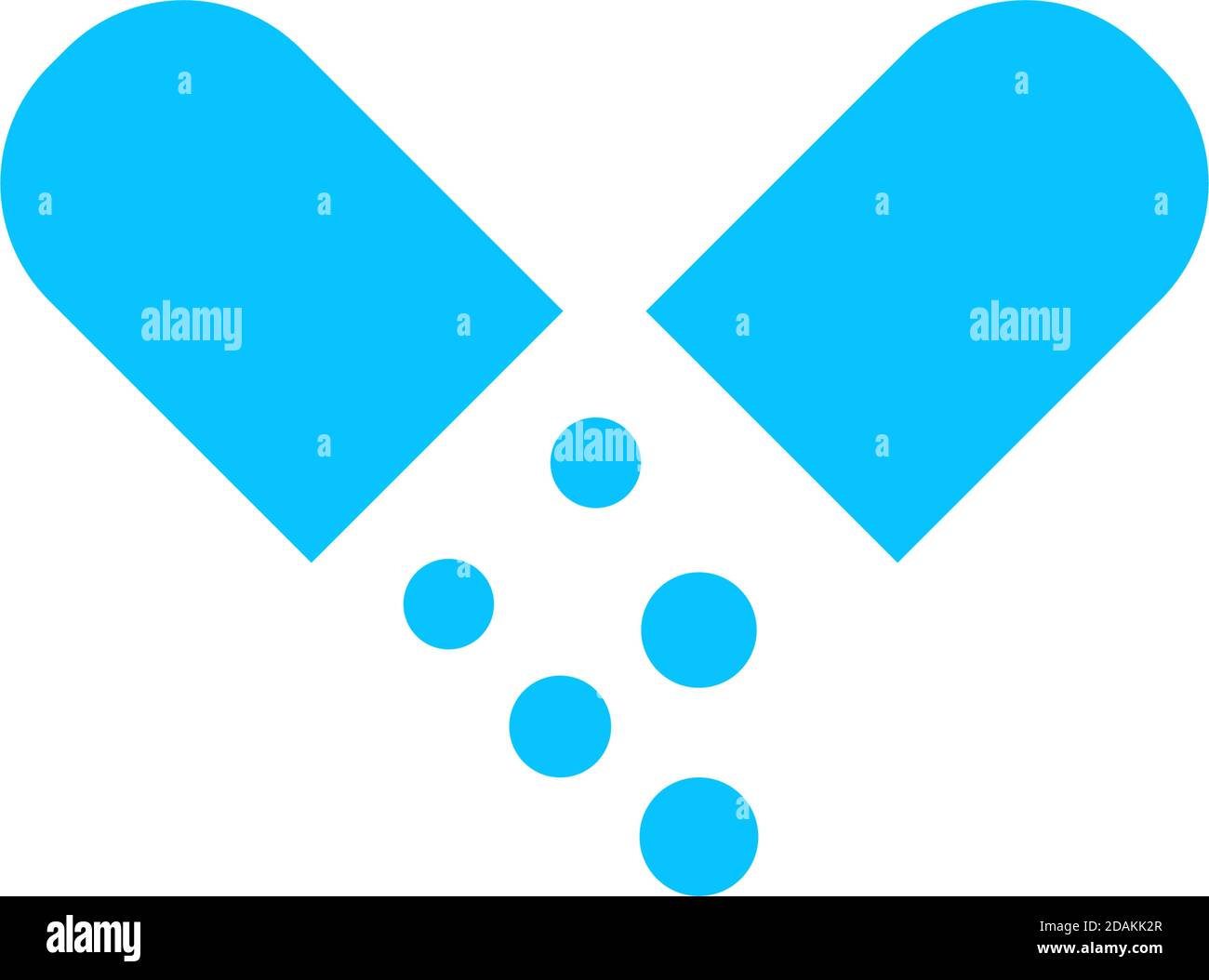 Drugs icon flat. Blue pictogram on white background. Vector ...