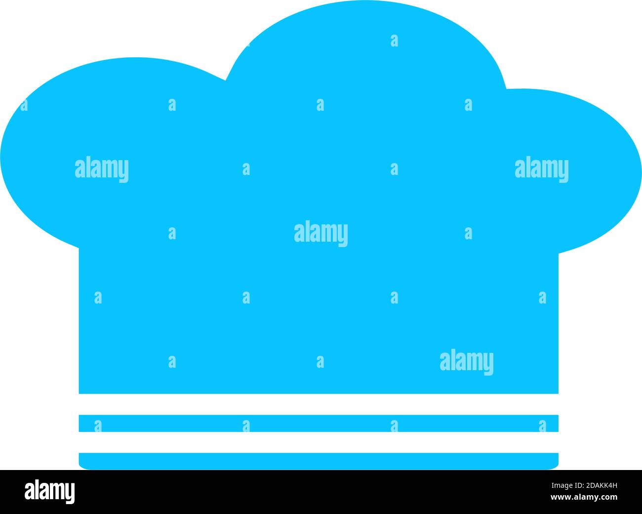 Chef hat icon flat. Blue pictogram on white background. Vector ...