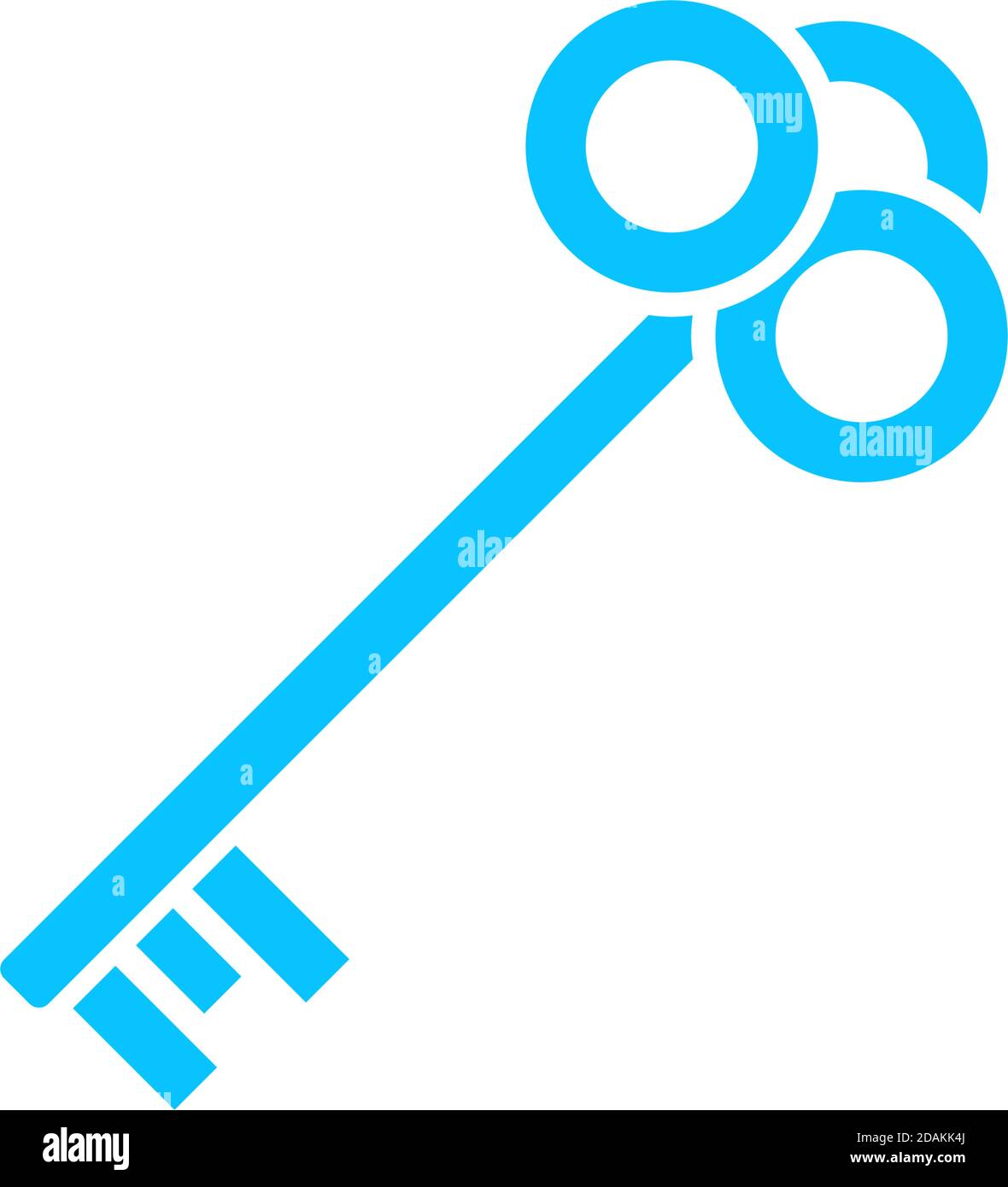 Key icon flat. Blue pictogram on white background. Vector illustration ...