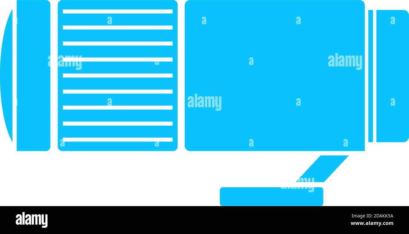 Lens icon flat. Blue pictogram on white background. Vector illustration ...