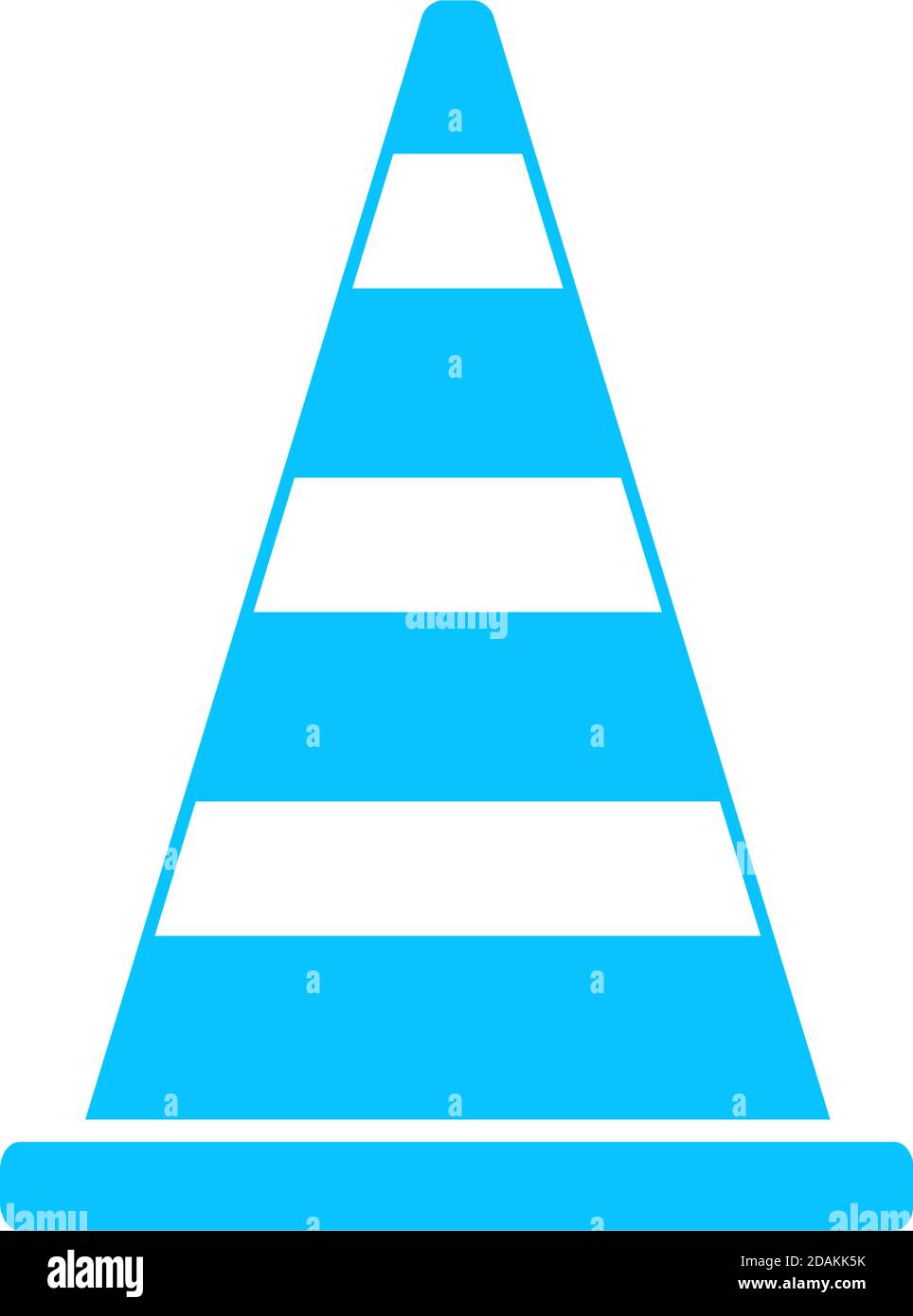 Traffic cone icon flat. Blue pictogram on white background. Vector ...