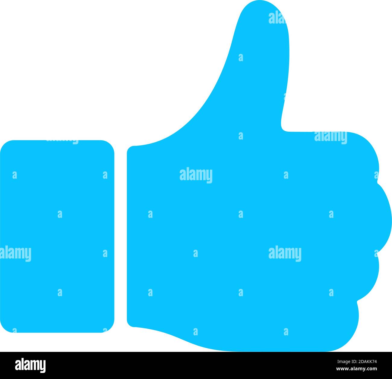 Thumb Up icon flat. Blue pictogram on white background. Vector ...
