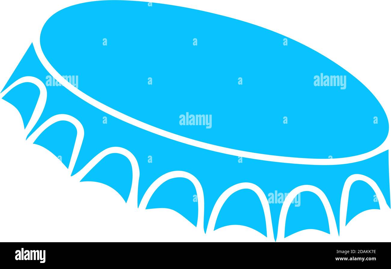 Beer bottle cap icon flat. Blue pictogram on white background. Vector ...