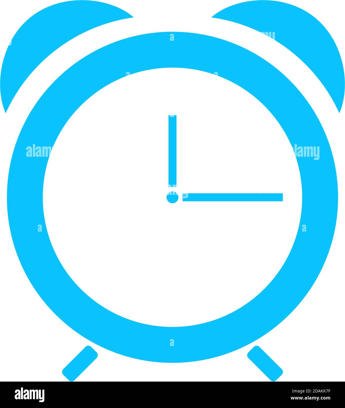 Clock icon flat. Blue pictogram on white background. Vector ...