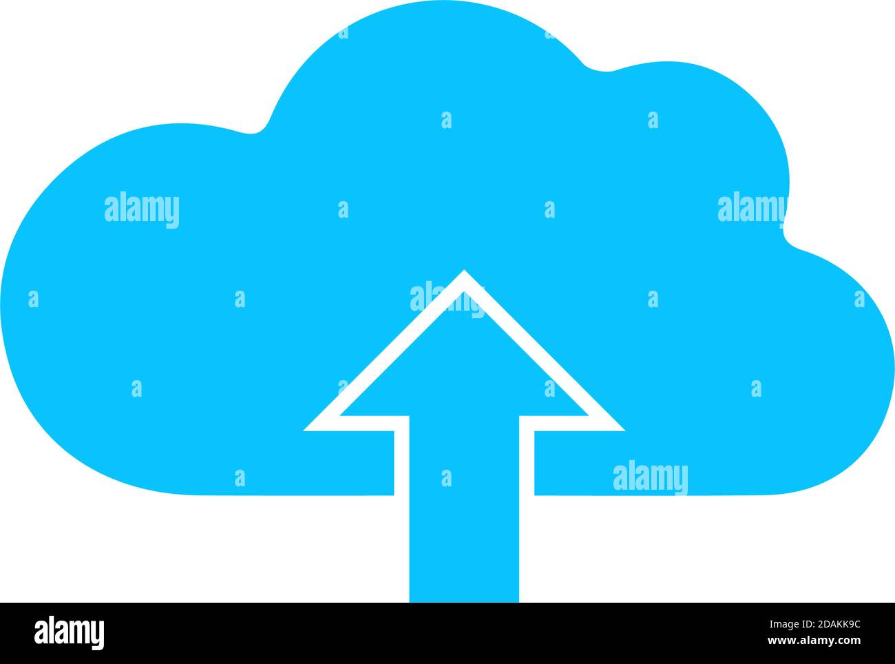 Upload cloud icon flat. Blue pictogram on white background. Vector illustration symbol Stock ...