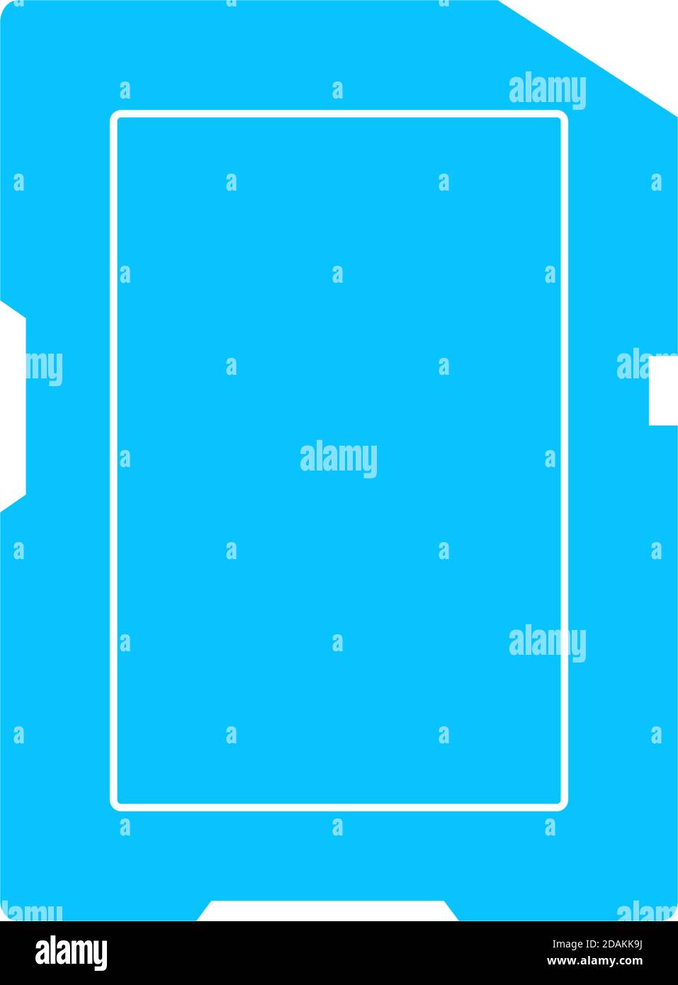 Memory card icon flat. Blue pictogram on white background. Vector ...