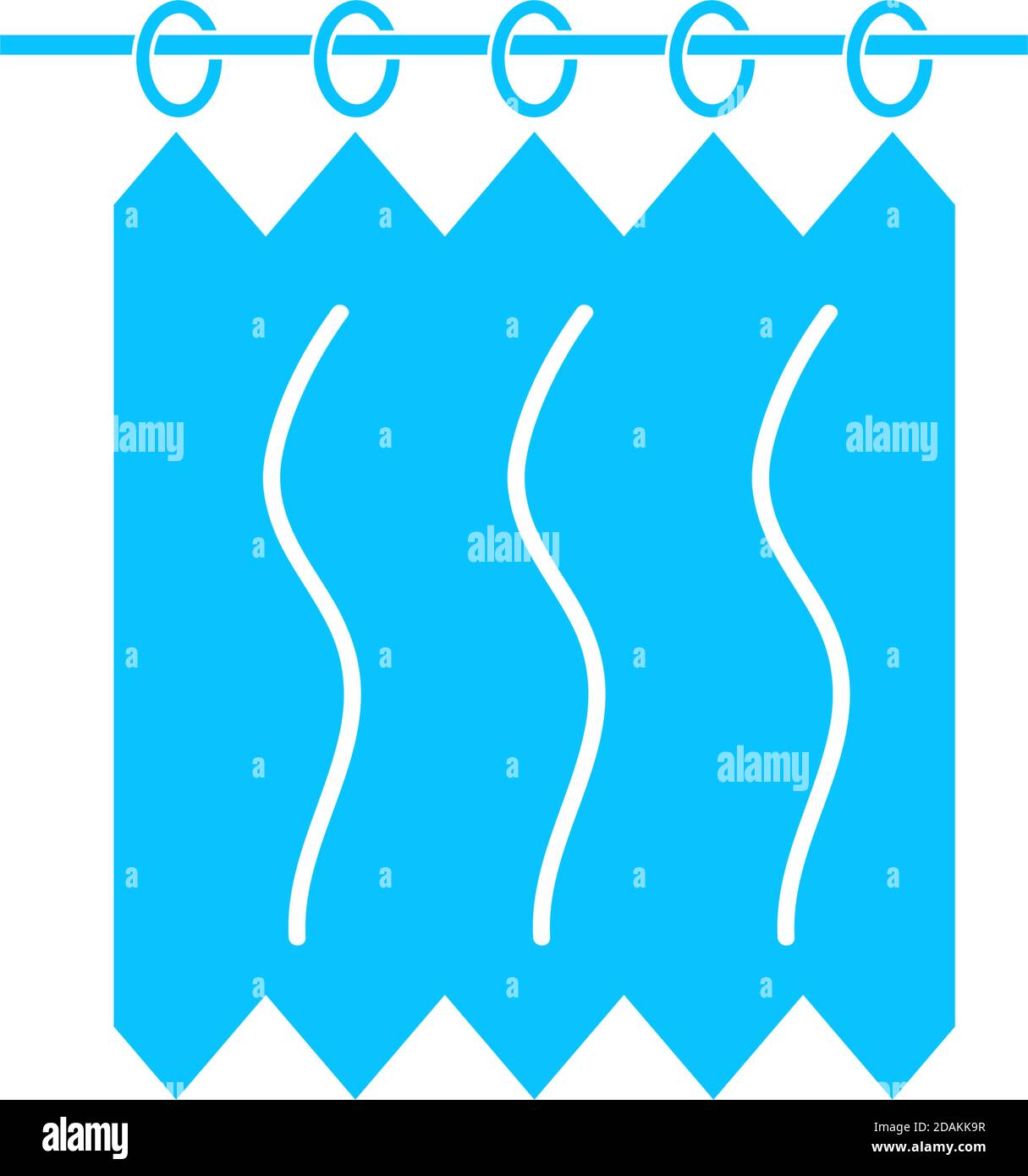 Curtains icon flat. Blue pictogram on white background. Vector ...