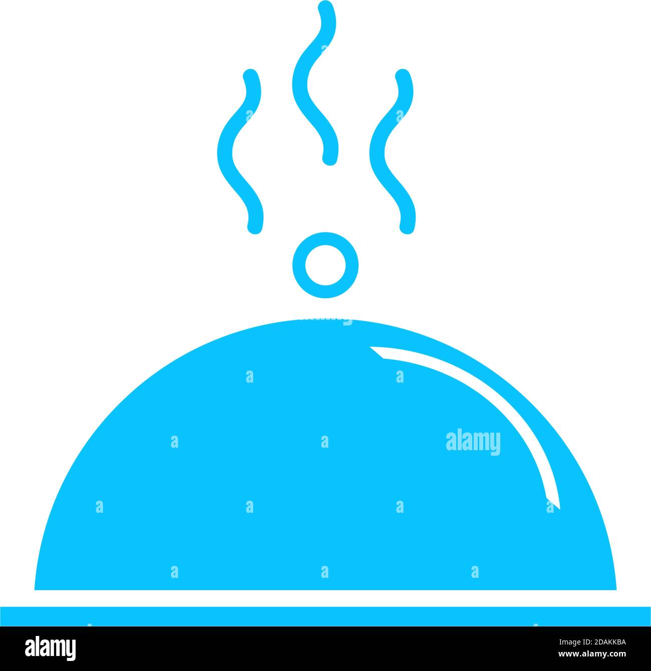 Food platter serving icon flat. Blue pictogram on white background ...