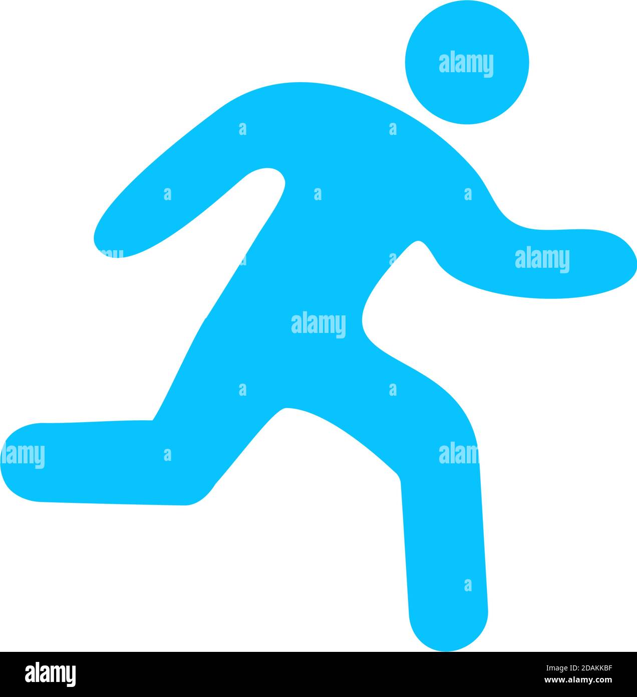 Run icon flat. Blue pictogram on white background. Vector illustration ...