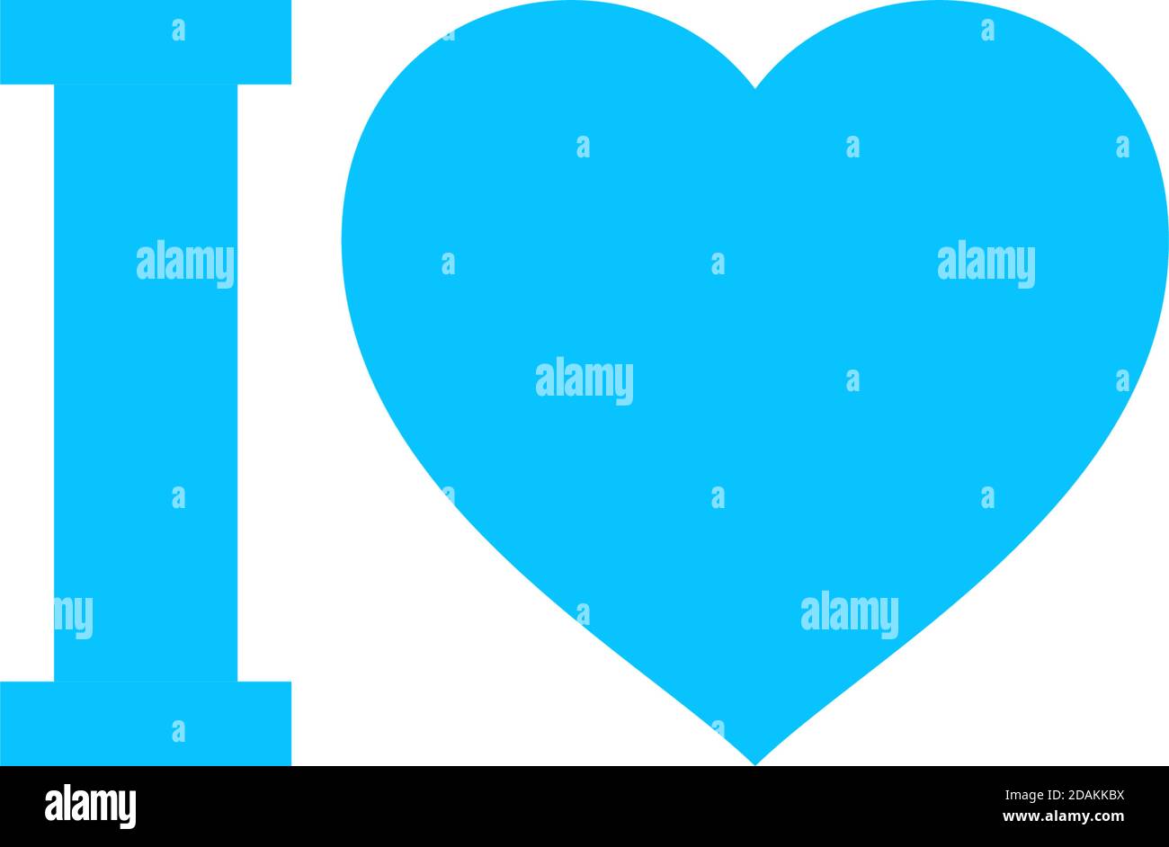 I love icon flat. Blue pictogram on white background. Vector ...