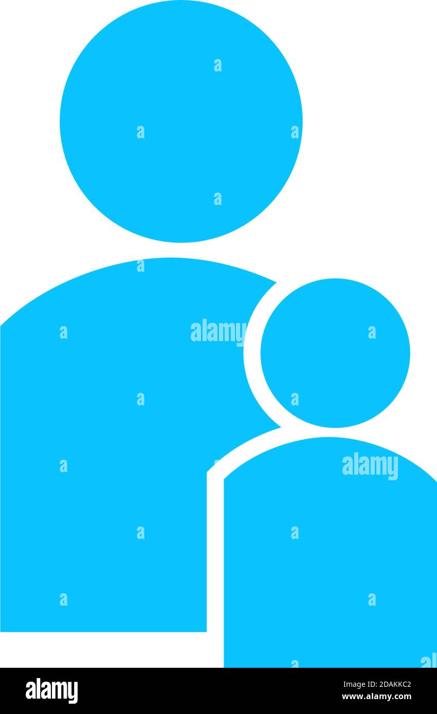 People icon flat. Blue pictogram on white background. Vector ...