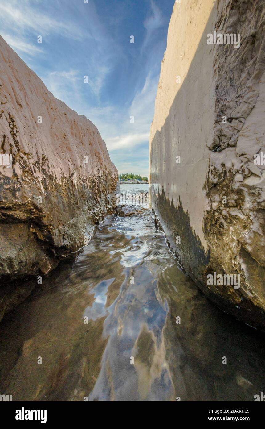 View of the sea inside the water in the middle of the rocks Stock Photo ...
