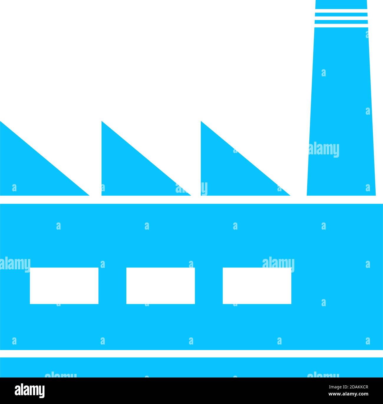 Factory icon flat. Blue pictogram on white background. Vector ...
