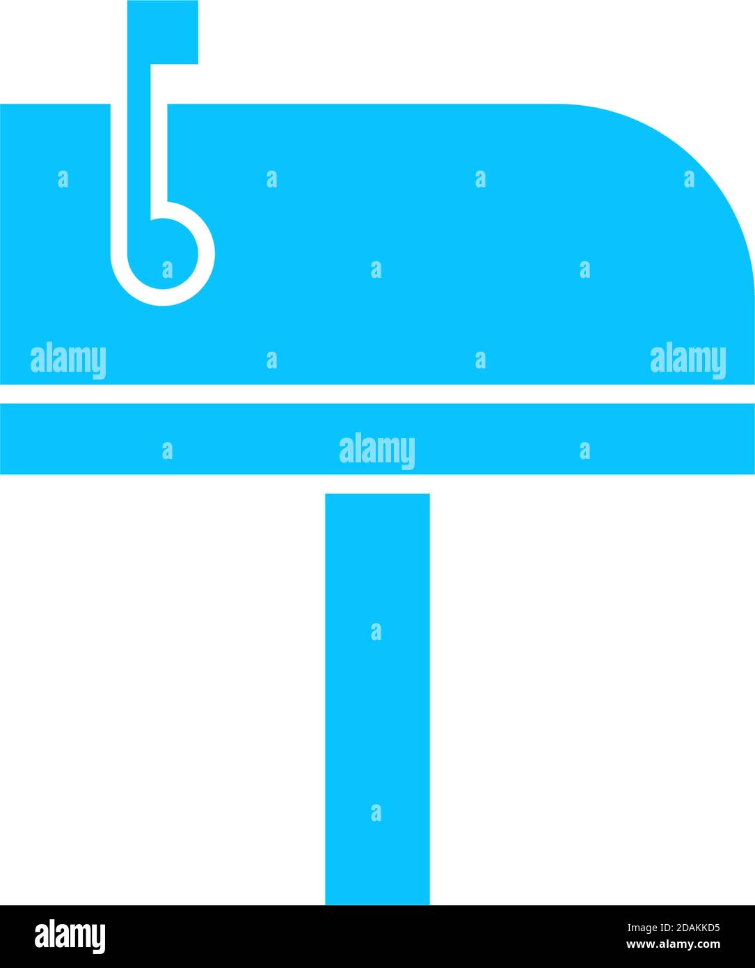 Mailbox icon flat. Blue pictogram on white background. Vector ...