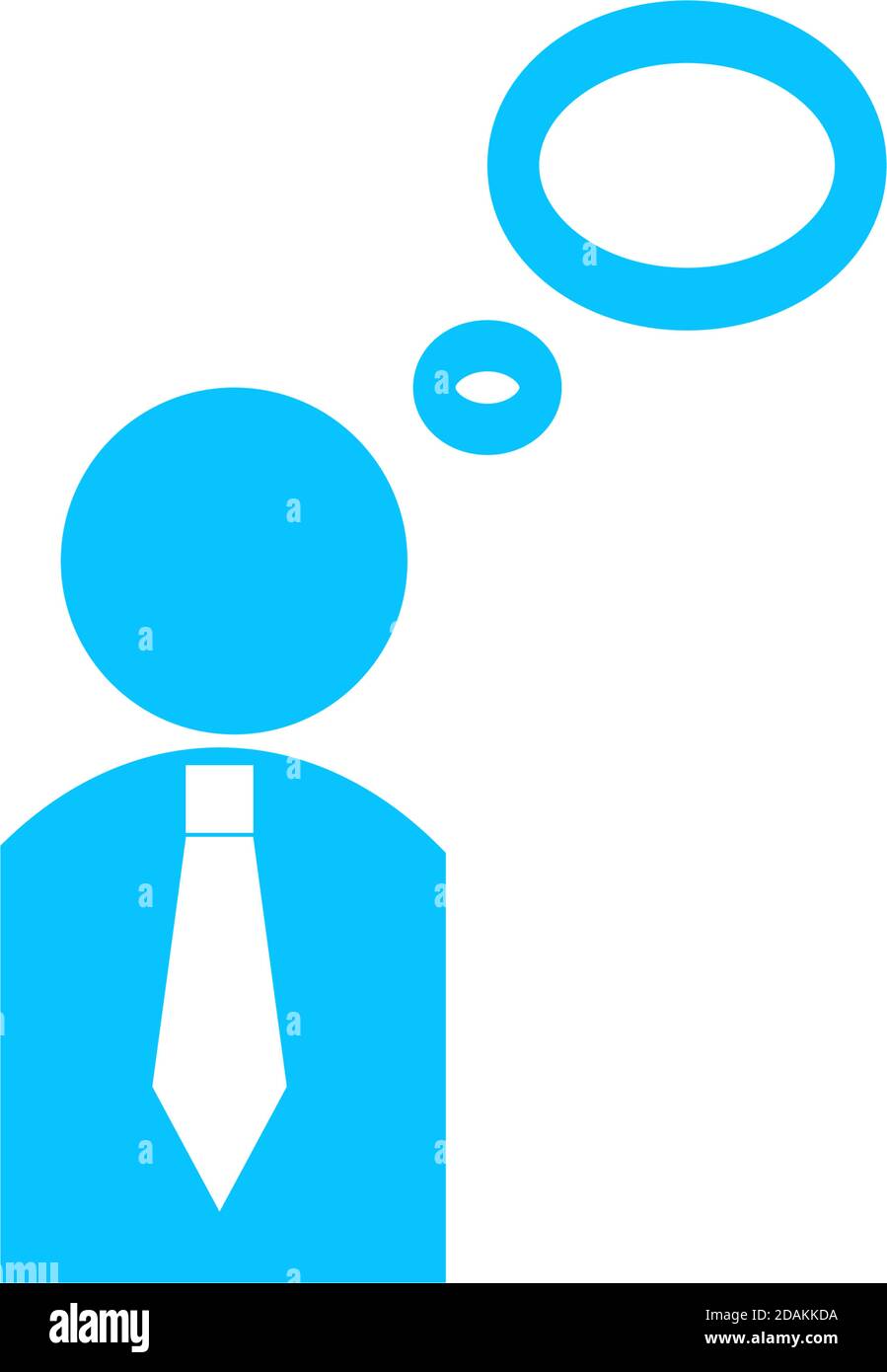 Thought icon flat. Blue pictogram on white background. Vector ...