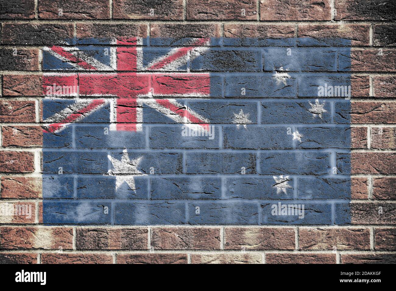 Australia flag on a brick wall background Stock Photo - Alamy