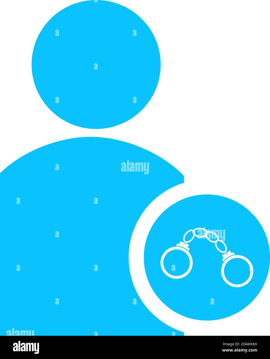 Arrest icon flat. Blue pictogram on white background. Vector ...