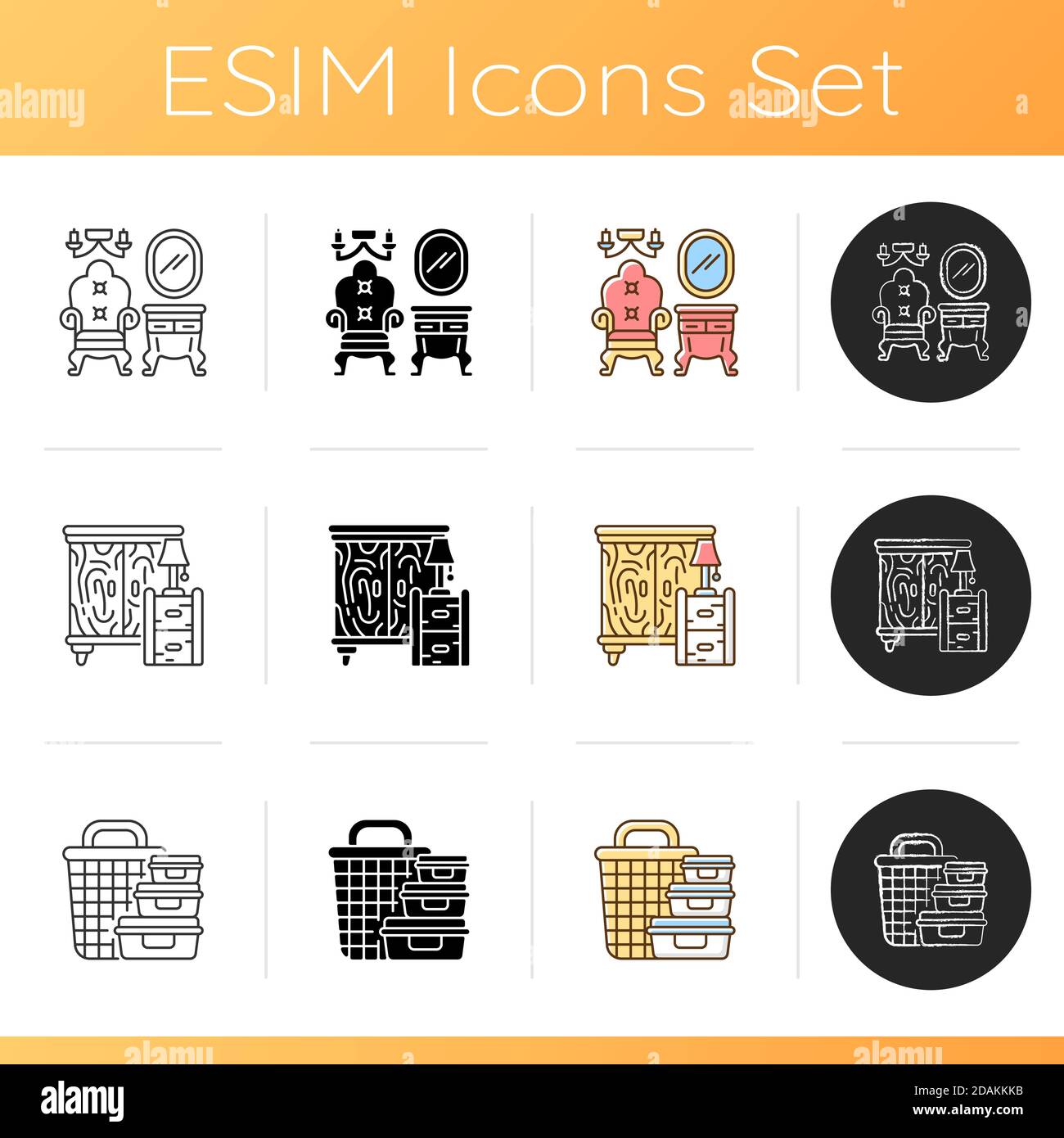 Vintage storage container set Stock Vector Images - Alamy