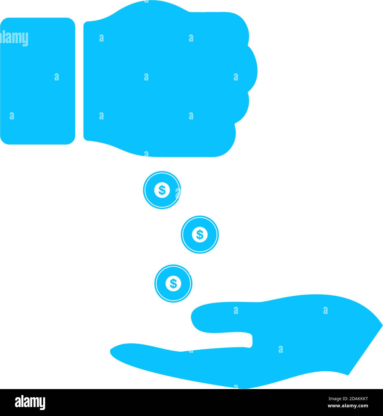 Bribe icon flat. Blue pictogram on white background. Vector ...