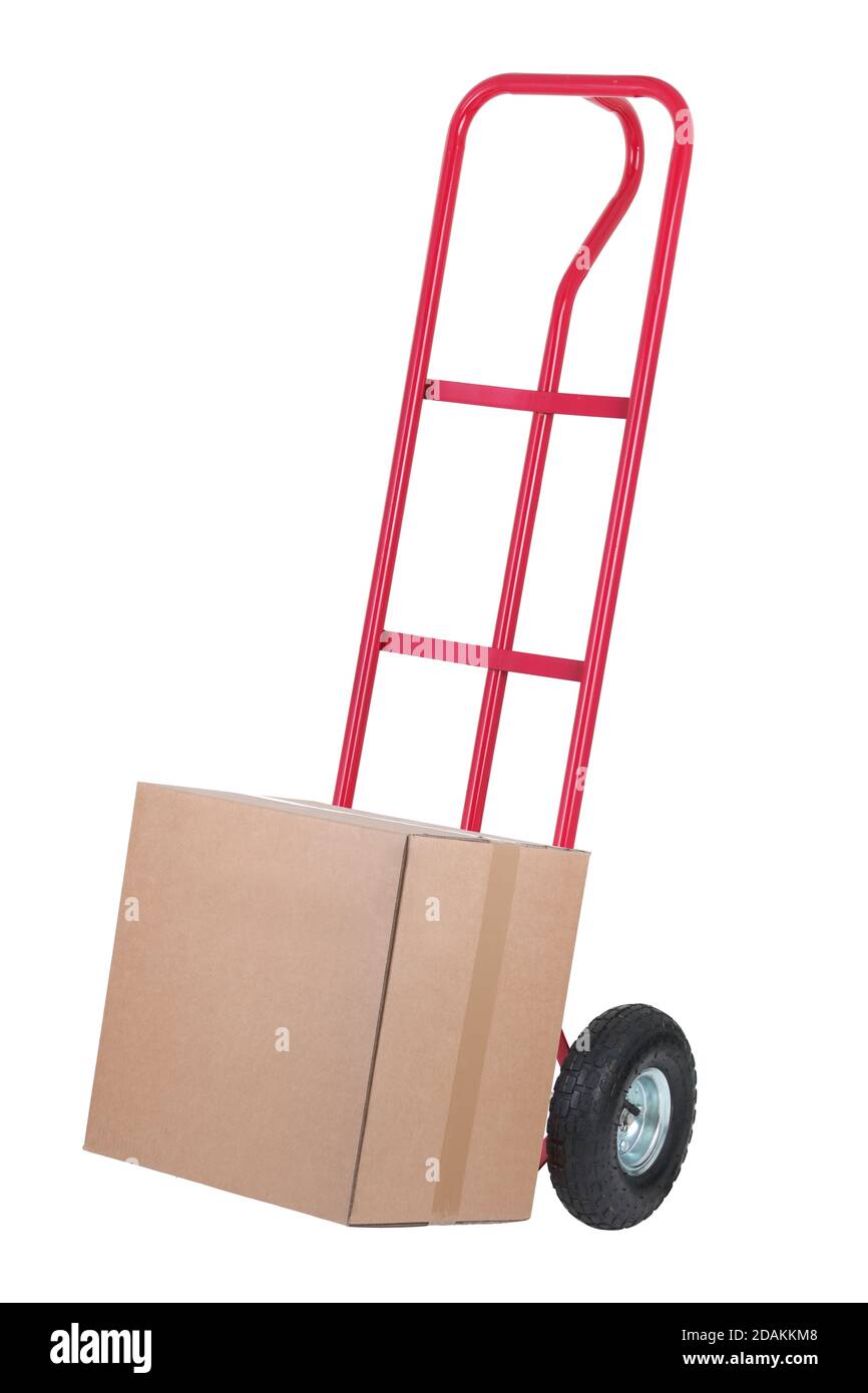 Trolley sack barrow with parcel for delivery Stock Photo - Alamy