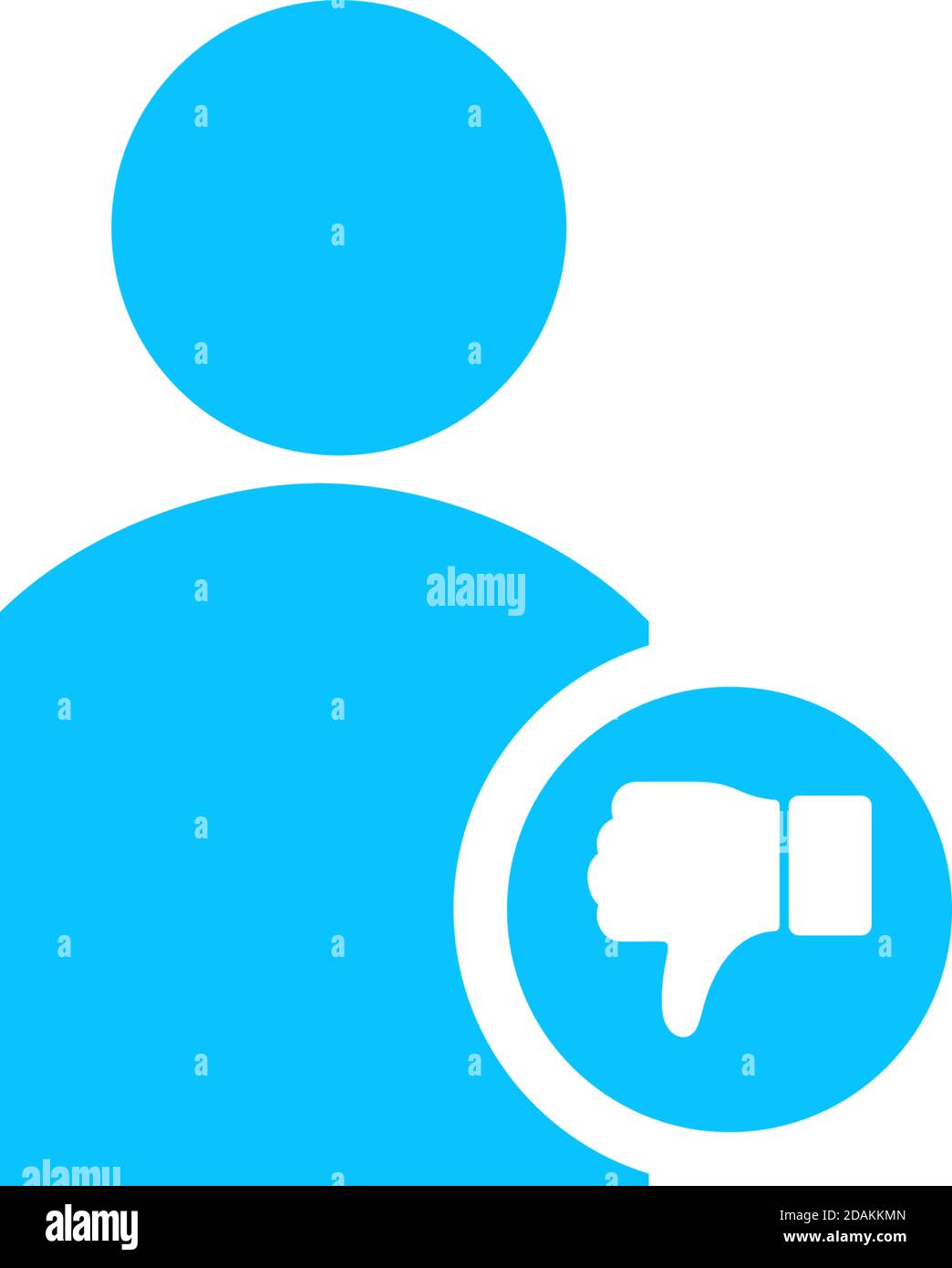 Dislike avatar icon flat. Blue pictogram on white background. Vector ...